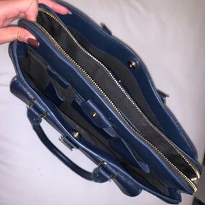 Bags | Chic Briefcase Zara Navy Blue | Poshmark